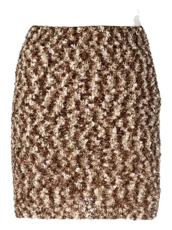 LUKHANYO MDINGI Mélange-effect Mini Skirt - Brown