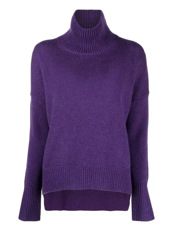 LISA YANG Roll Neck Cashmere Jumper - Purple