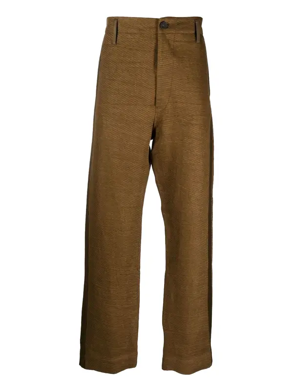 ZIGGY CHEN Side-stripe Trousers - Green