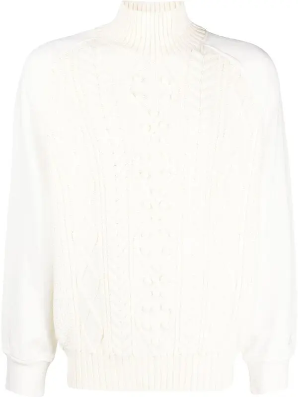 Neil Barrett Embroidered-logo Sleeve Knit Jumper - White
