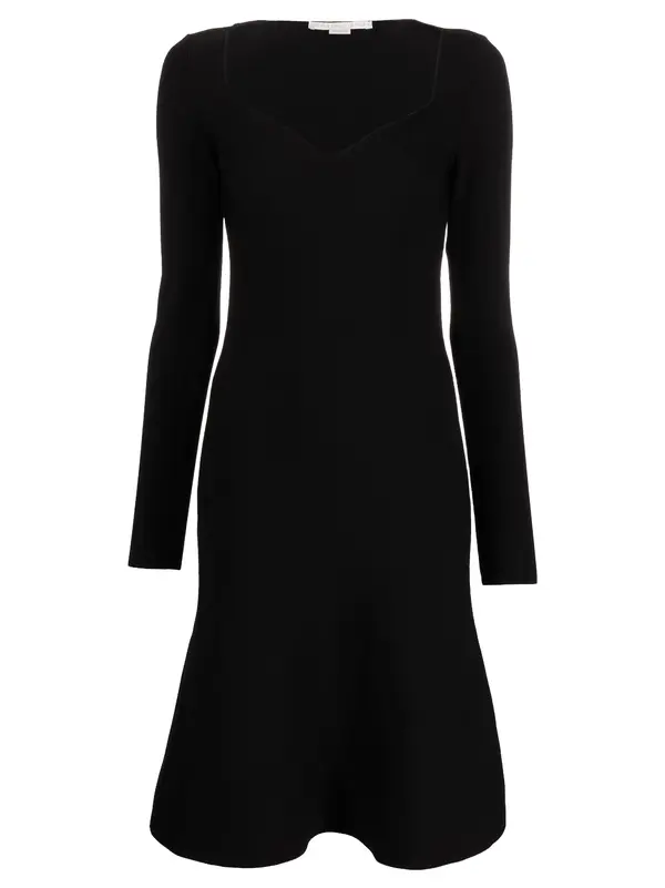 Stella McCartney Sweetheart-neck Flared Dress - Black