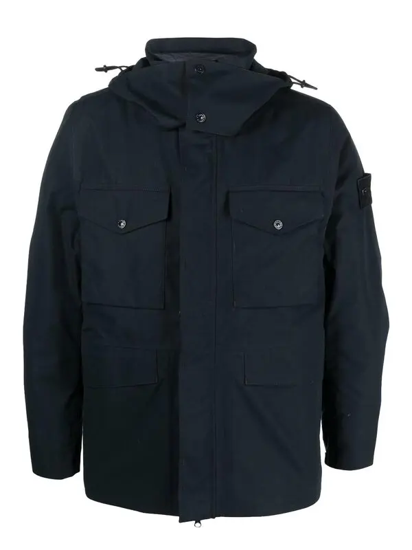 Stone Island Feather-down Hooded Jacket - Blue