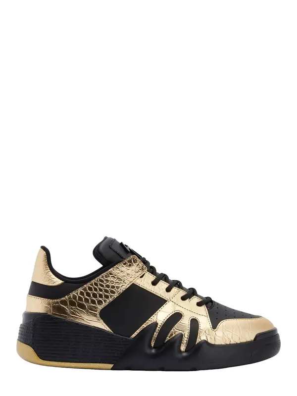GIUSEPPE ZANOTTI Panelled Metallic Sneakers - Black