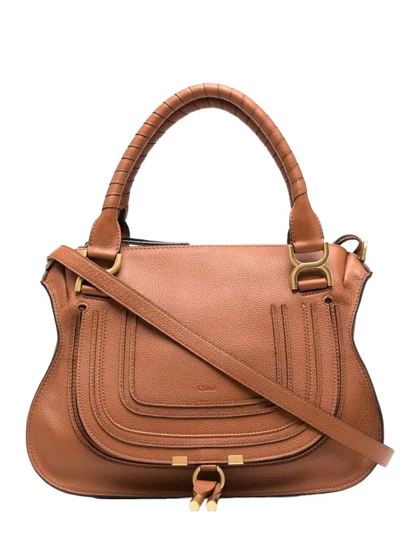 Chloé Marcie Grained-leather Tote Bag - Brown