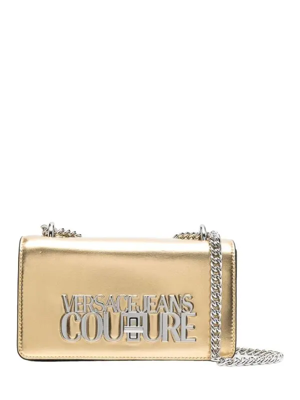 Versace Logo-plaque Crossbody Bag - Gold