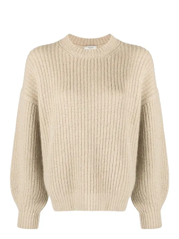 Peserico Crew-neck Cable-knit Jumper - Brown