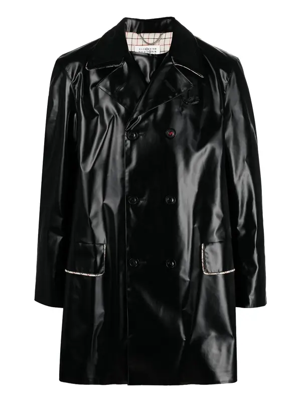 MAISON MARGIELA Coated Double-breasted Coat - Black