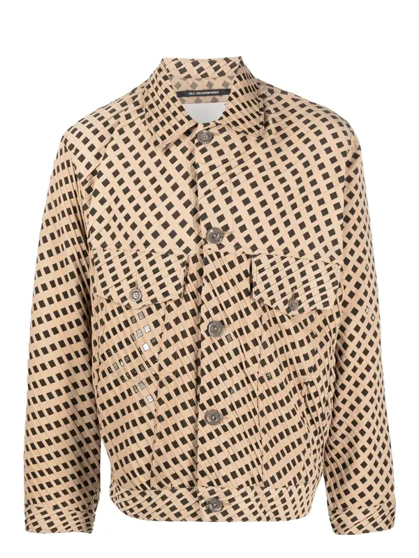 SONG FOR THE MUTE Geometric-print Shirt-jacket - Neutrals
