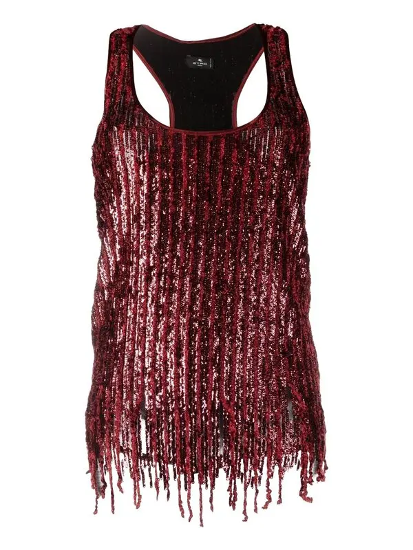 Etro Sequin Tank Top - Red