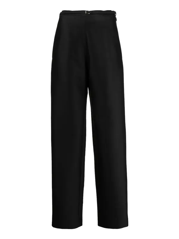 GIA STUDIOS Skinny-belt Straight Leg Trousers - Black