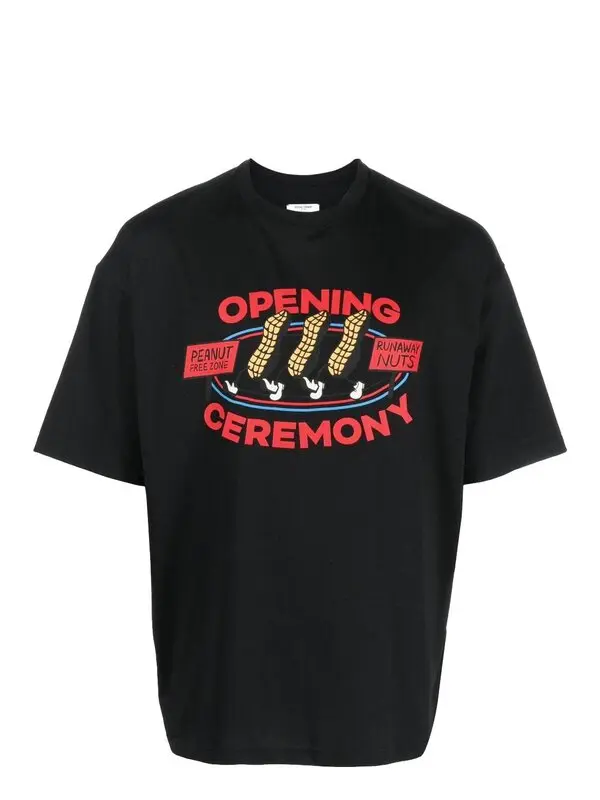 Opening Ceremony Peanuts Logo Cotton T-shirt - Black