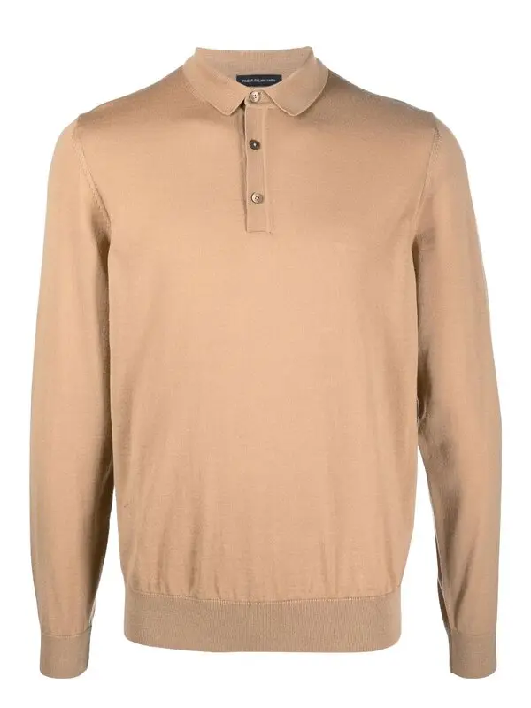 BOSS Long-sleeve Polo Shirt - Neutrals