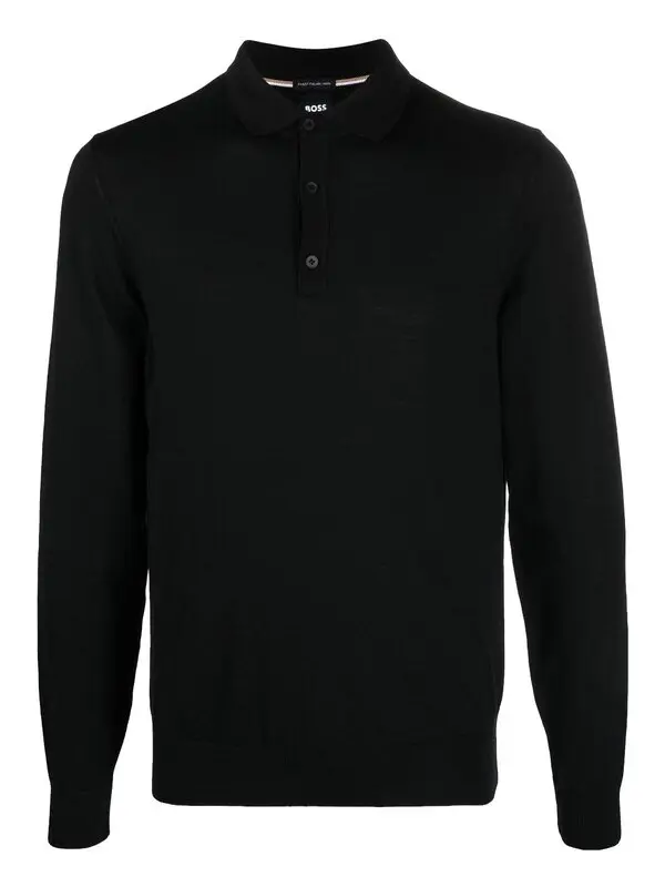 BOSS Long-sleeve Polo Shirt - Black