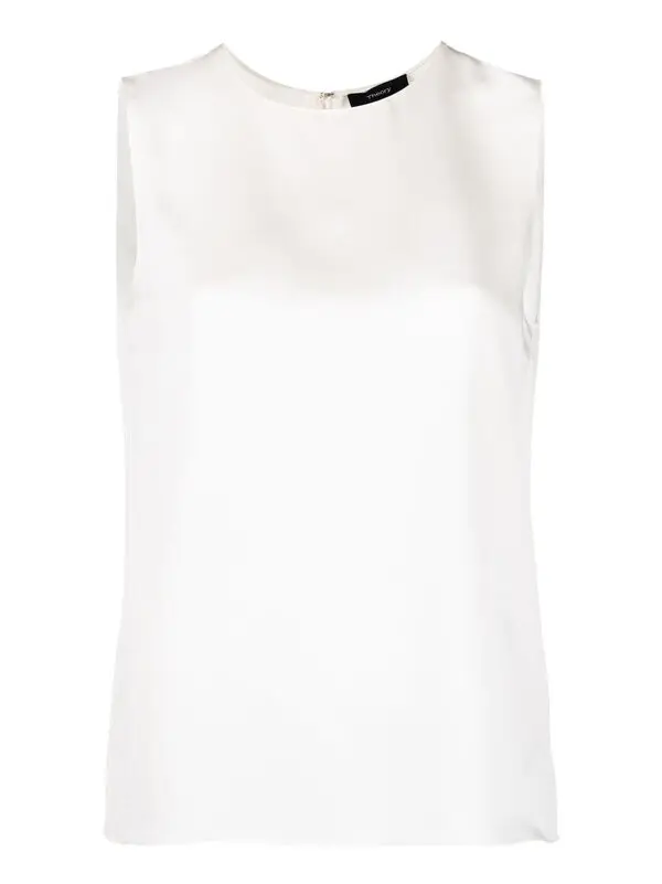 Theory Silk Sleeveless Top - White