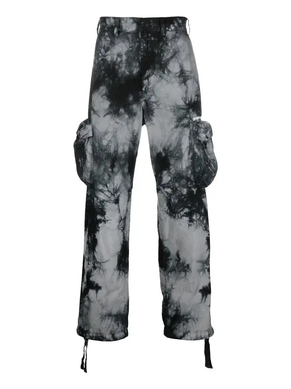 Off-White Graphic-print Cargo Trousers - Grey