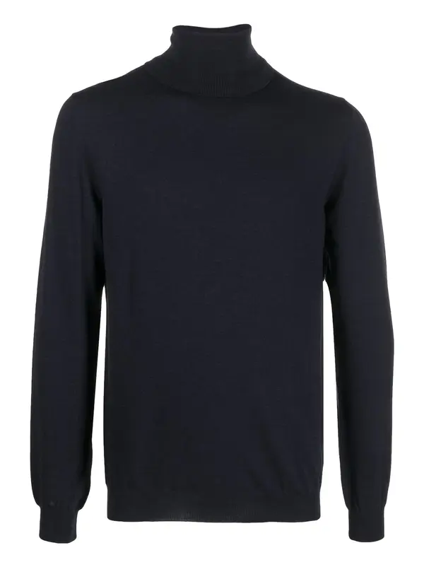 ZANONE Roll-neck Long-sleeve Jumper - Blue