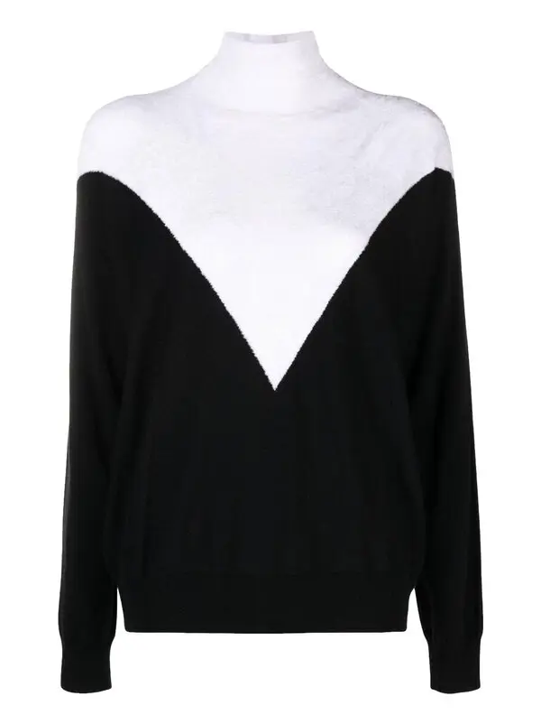 Emporio Armani Two-tone Knitted Jumper - Black