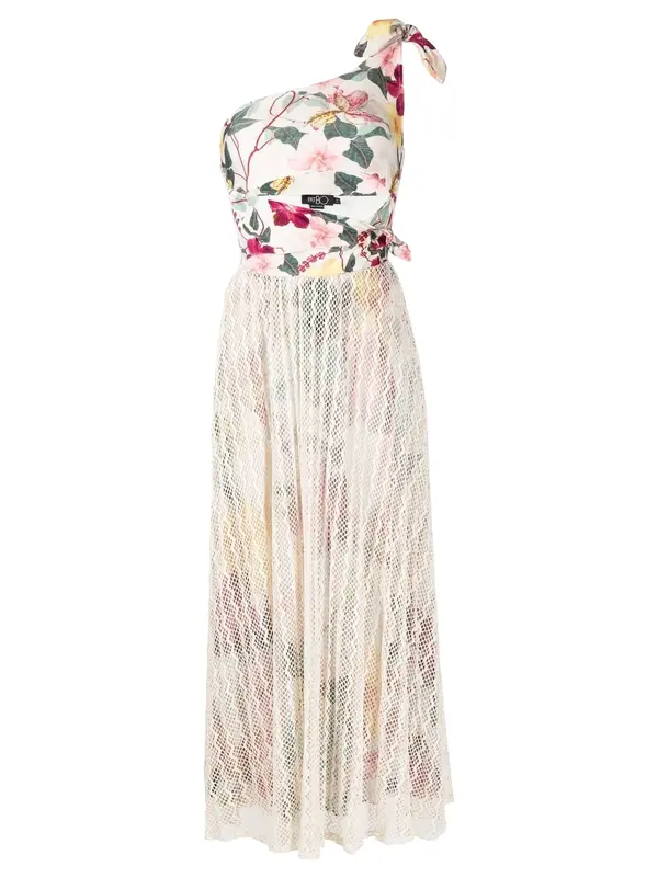 PatBO Hibiscus Floral-print One-shoulder Dress - Neutrals