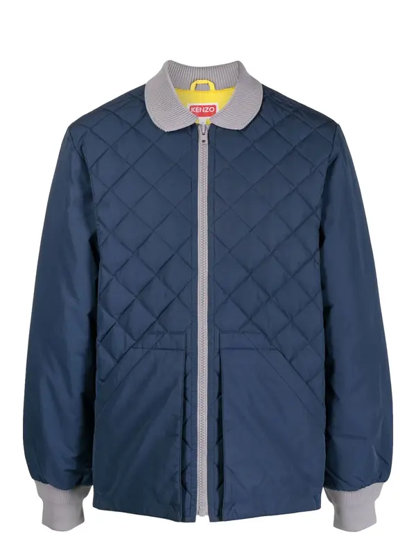 Kenzo Two-tone Quilted Jacket - Blue