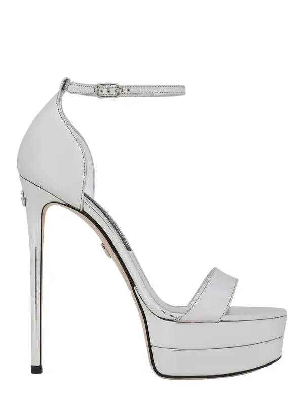 Dolce & Gabbana 145mm Mirror-effect Platform Sandals - Grey