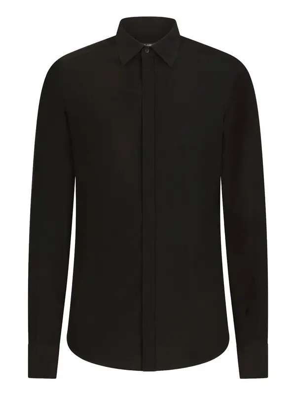 Dolce & Gabbana Silk Long-sleeve Shirt - Black