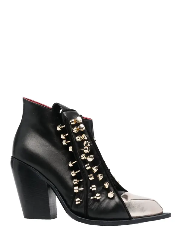 HARDOT Stud-embellished Ankle Boots - Black