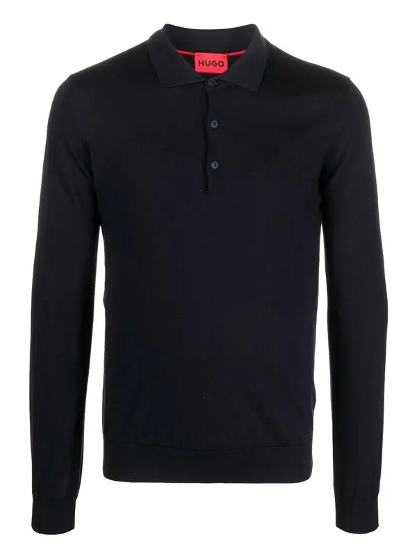 BOSS Long-sleeved Polo Shirt - Blue