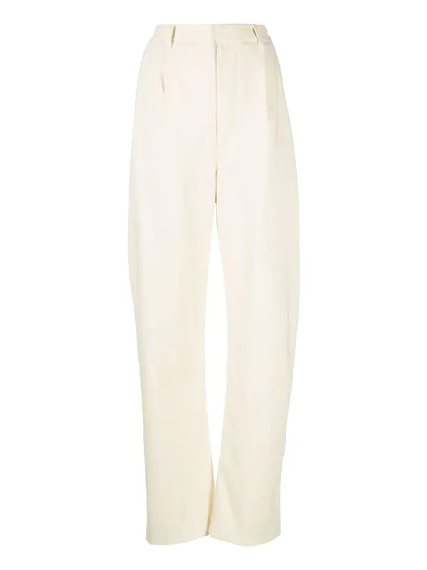 LEMAIRE Straight-leg Cotton-blend Trousers - White