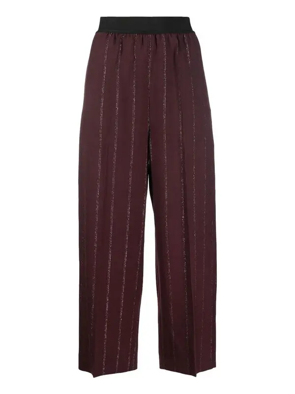 Stella McCartney Striped Cropped Trousers - Purple