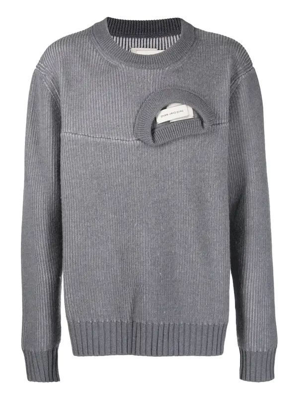 FENG CHEN WANG Deconstructed Ribbed Jumper - Grey
