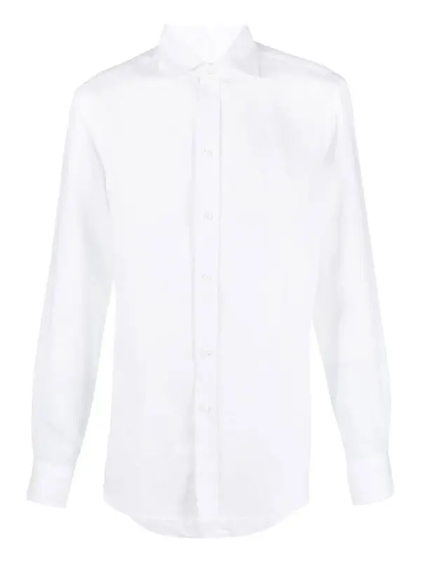 Ralph Lauren Purple Label Long-sleeved Linen Shirt - White