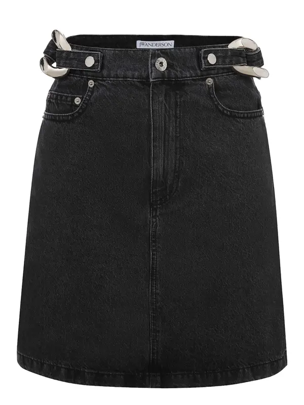 JW Anderson Chain-link Denim Skirt - Black