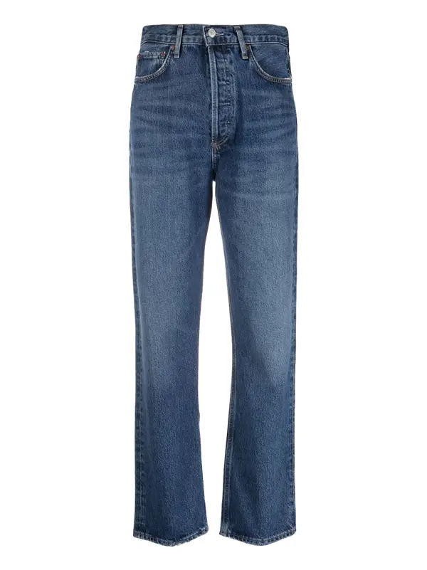 AGOLDE High-waisted Straight-leg Jeans - Blue