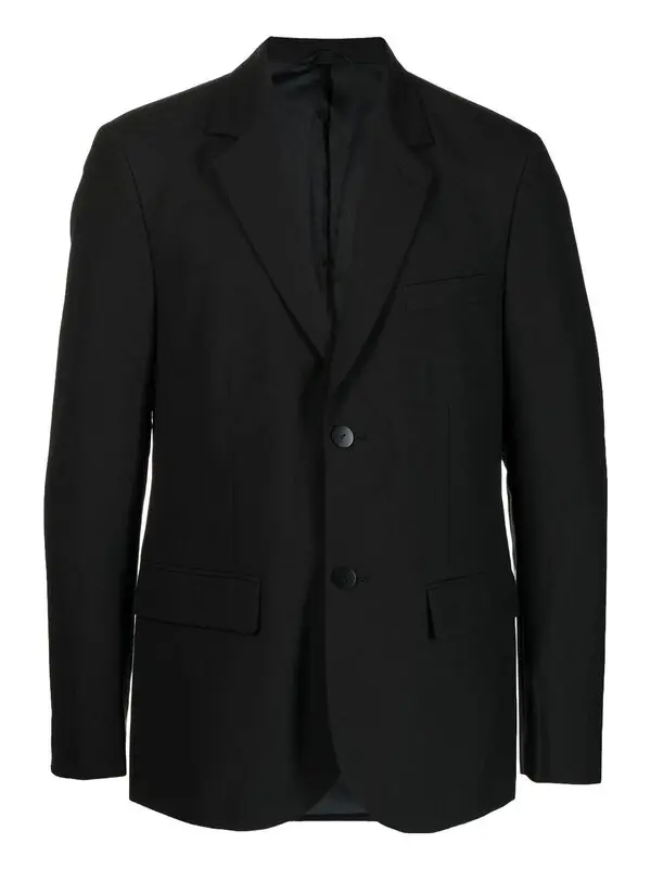 AGNÈS B. Single-breasted Wool Blazer - Black