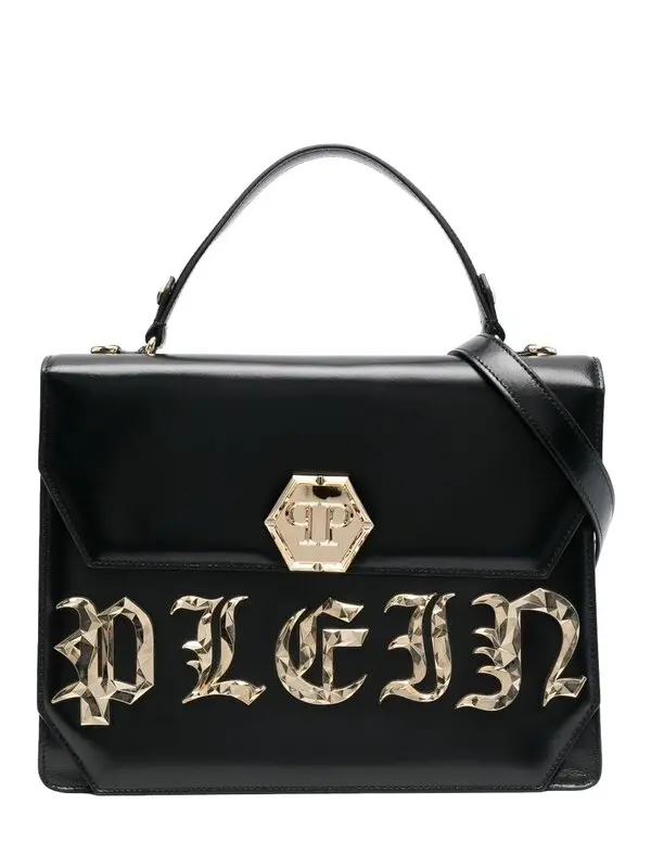 Philipp Plein Gothic Plein Leather Tote Bag - Black