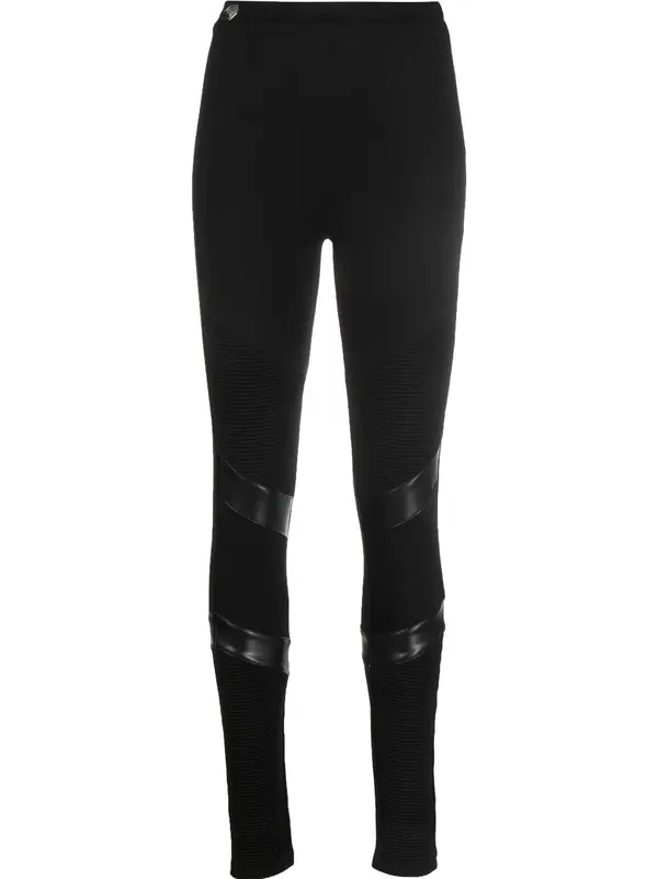 Philipp Plein Super High-waisted Denim-leggings - Black