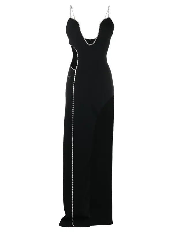 Philipp Plein Embellished Maxi Dress - Black