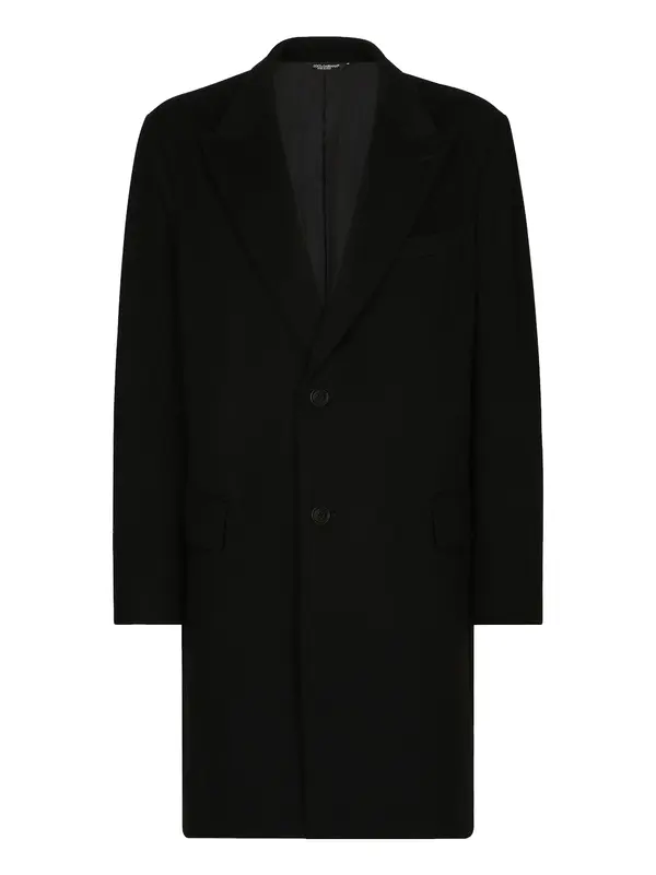 Dolce & Gabbana Deconstructed Single-breasted Wool Coat - Black