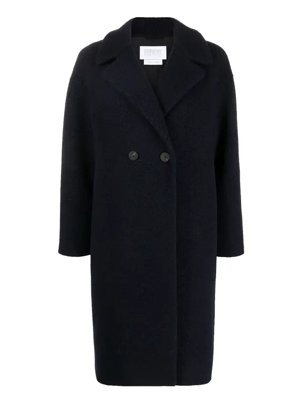 Harris Wharf London Bouclé Double-breasted Coat - Blue