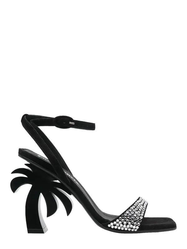 Palm Angels Palm Tree Heel Sandals - Black