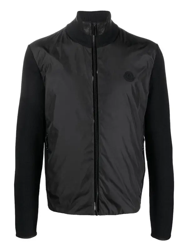 Moncler Logo-patch Knitted Cardigan - Black