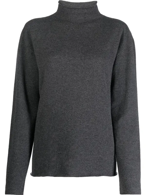 JIL SANDER Mock-neck Knitted Jumper - Grey