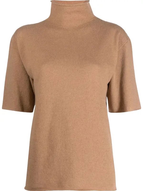 JIL SANDER Short-sleeved Knitted Top - Neutrals