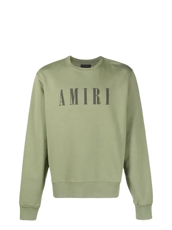 Amiri Logo-print Crew Neck Sweatshirt - Green