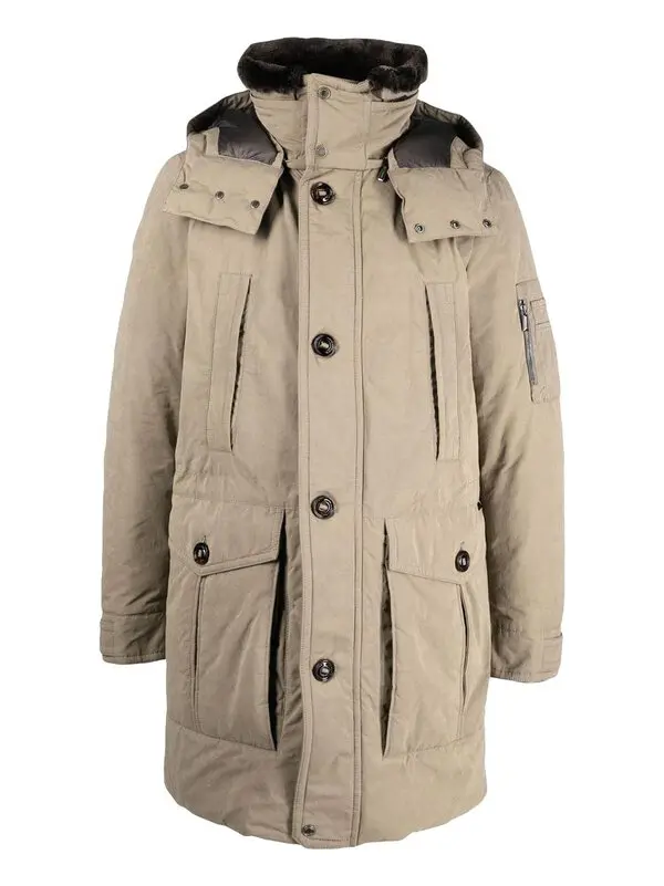 MOORER Teds Padded Duffle Coat - Neutrals