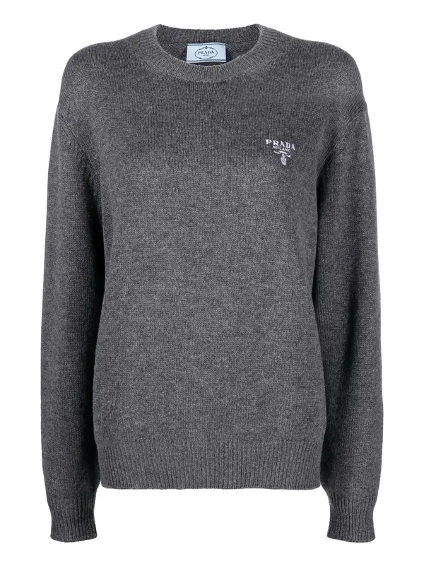 Prada Chest Logo Jumper - Grey