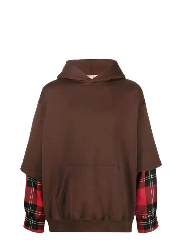Marni Layered-design Hoodie - Brown
