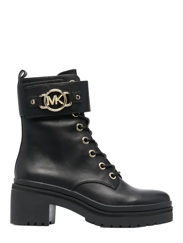 Michael Kors Rory Leather Combat Boots - Black