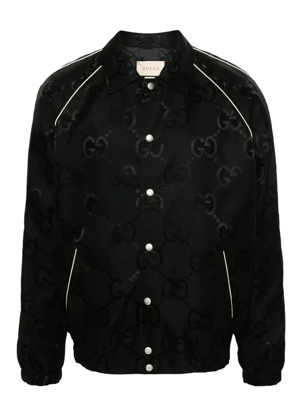 Gucci Jumbo Gg Canvas Jacket - Black