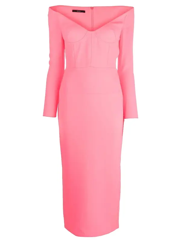 Alex Perry Deryn Off-shoulder Midi Dress - Pink